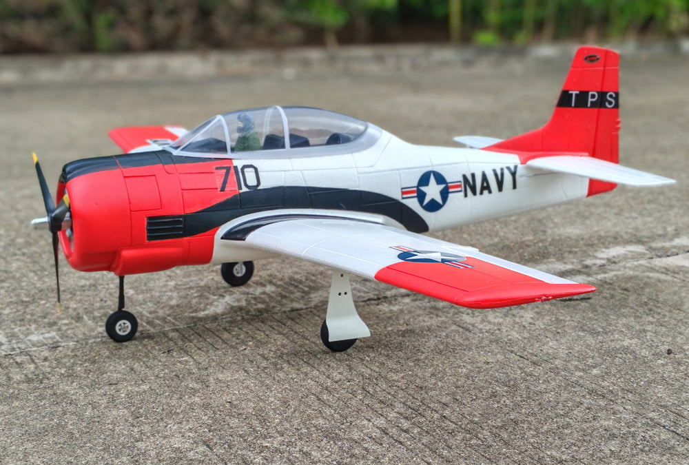 Dynam T-28 Trojan V2 Red 4S RC Warbird 1.3m w/ Flaps