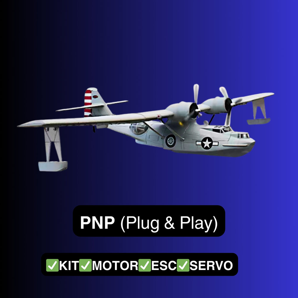 Dynam PBY Catalina V2 Graues zweimotoriges Wasserflugzeug 1500 mm