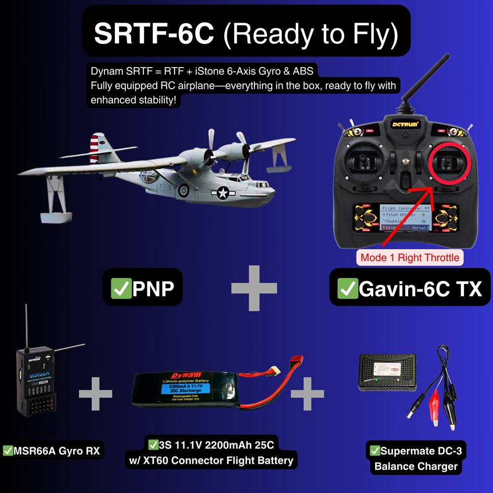 Dynam PBY Catalina V2 Graues zweimotoriges Wasserflugzeug 1500 mm