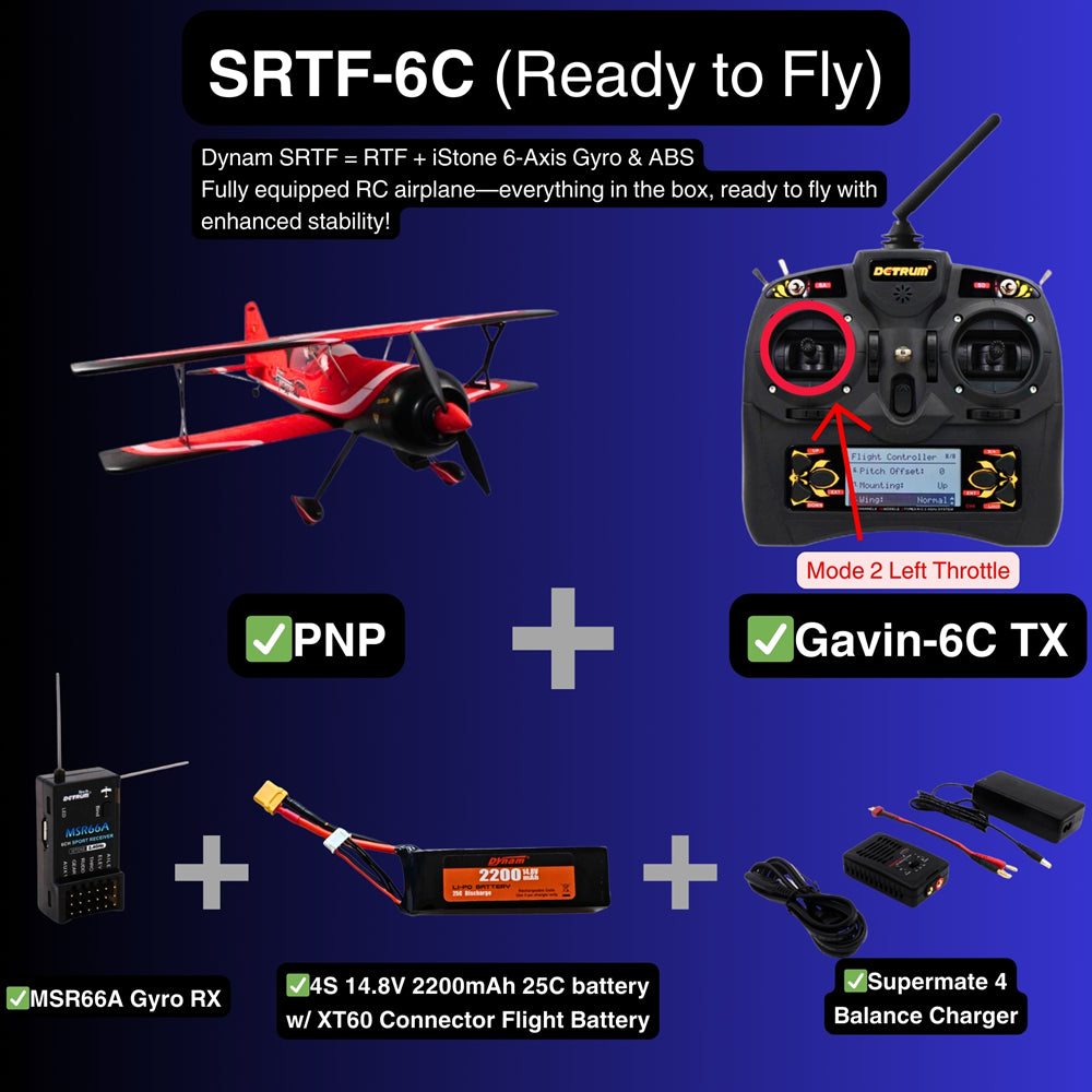 Dynam Pitts Python Rot RC 3D-Schaum Kunstflug-Sport-Doppeldecker
