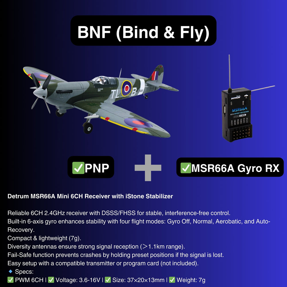 Dynam Supermarine Spitfire V3 RC Warbird 1200 mm mit Klappen