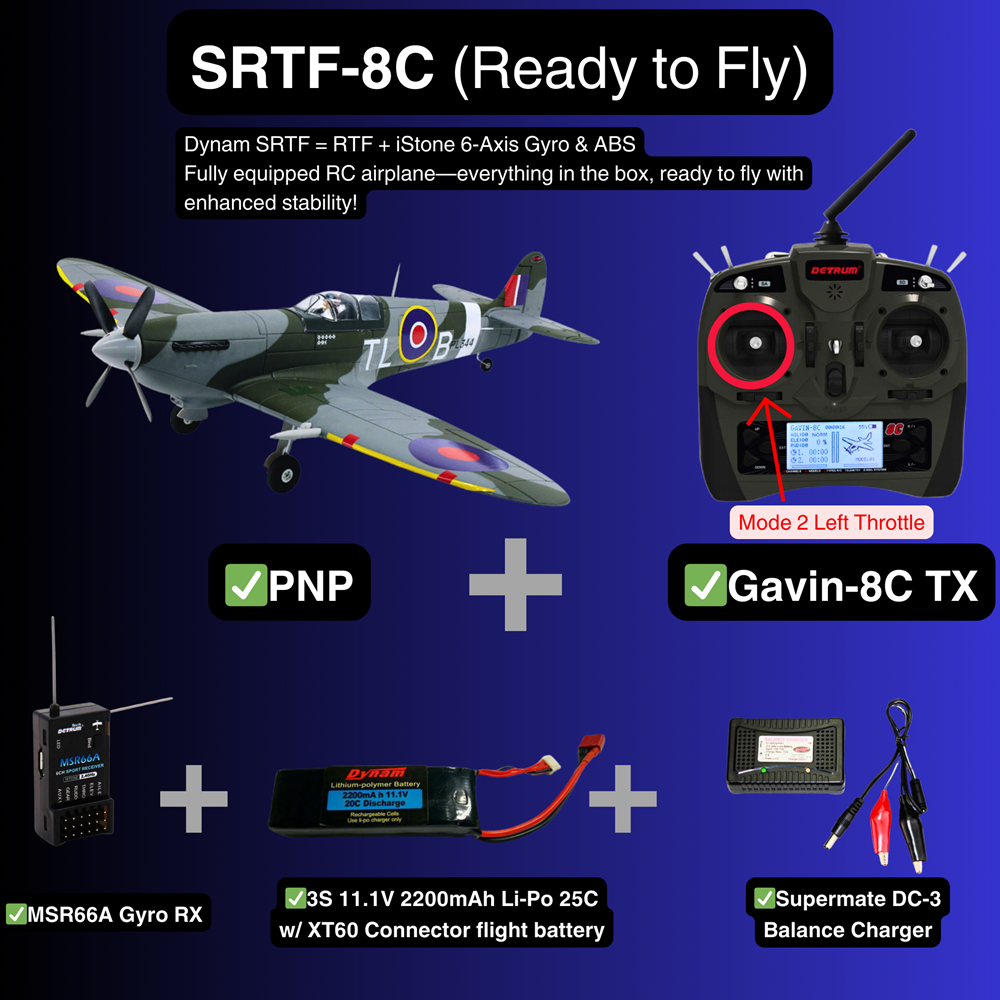 Dynam Supermarine Spitfire V3 RC Warbird 1200 mm mit Klappen